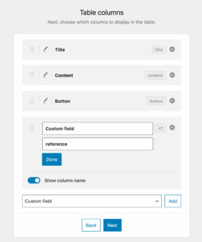 Posts Table Pro WordPress Table Plugin - Column Options