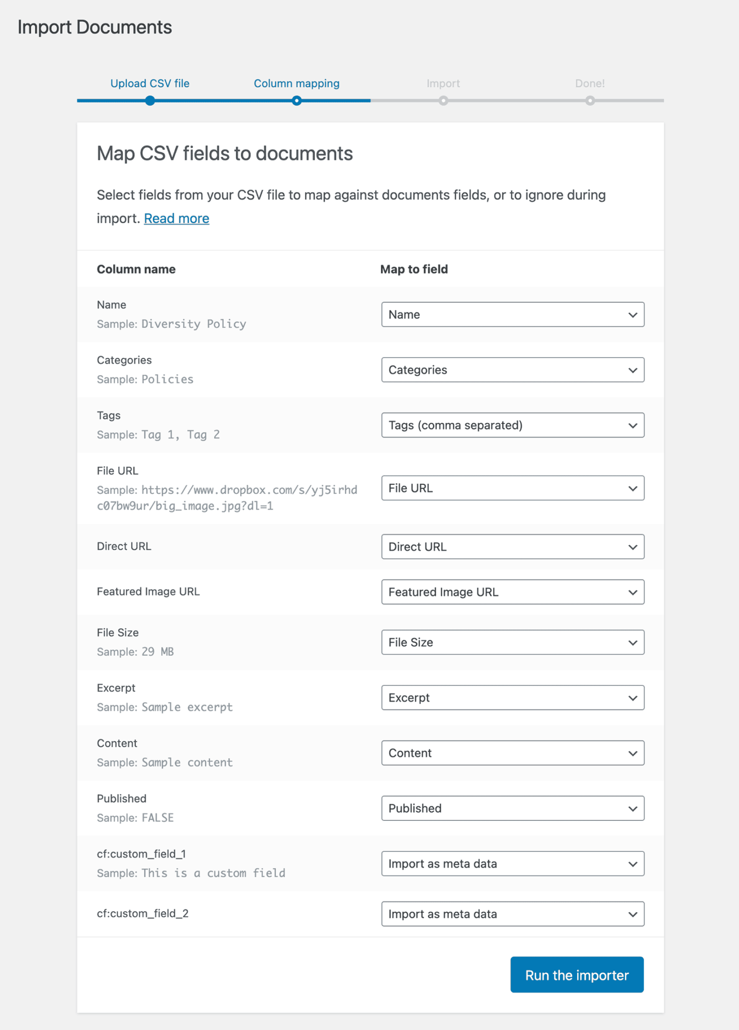 3. Adding and importing documents