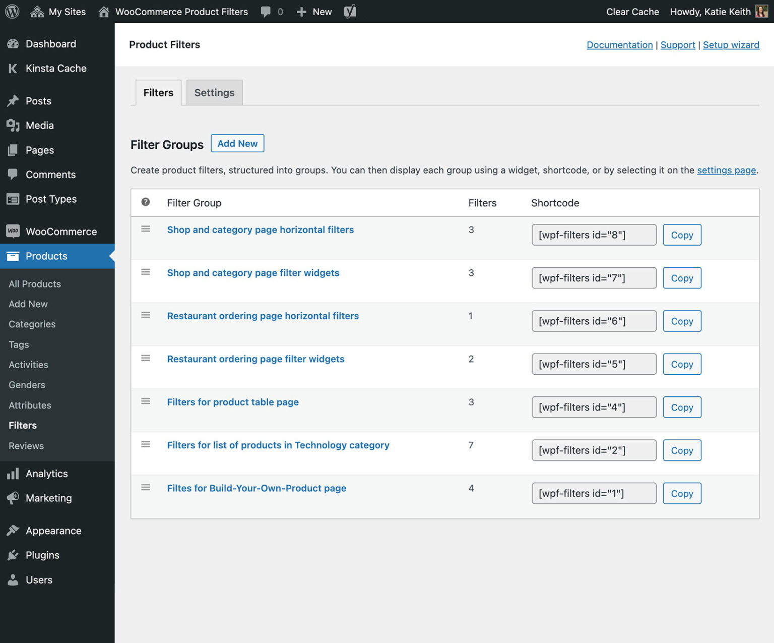 3. Creating filters and filter groups