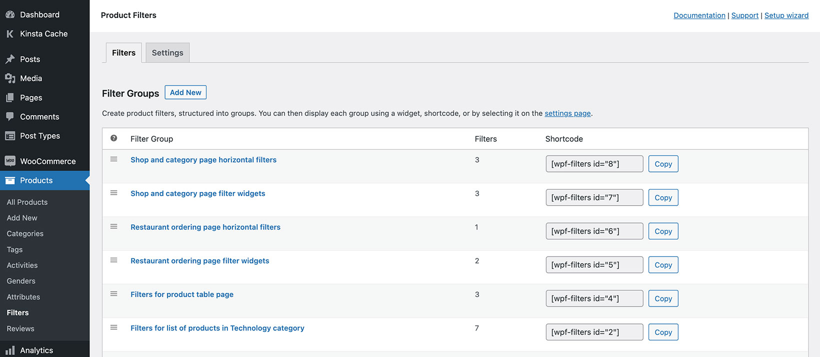 3. Creating filters and filter groups