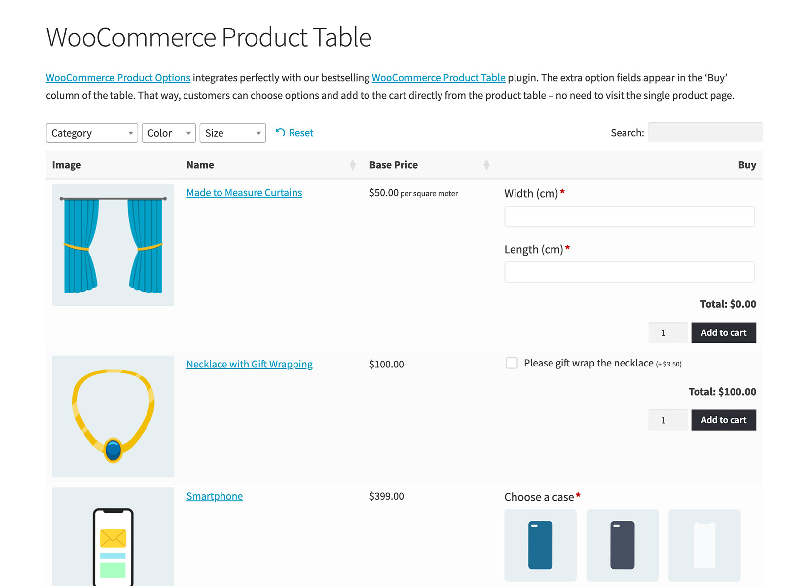 How to add a measurement price calculator to your product tables