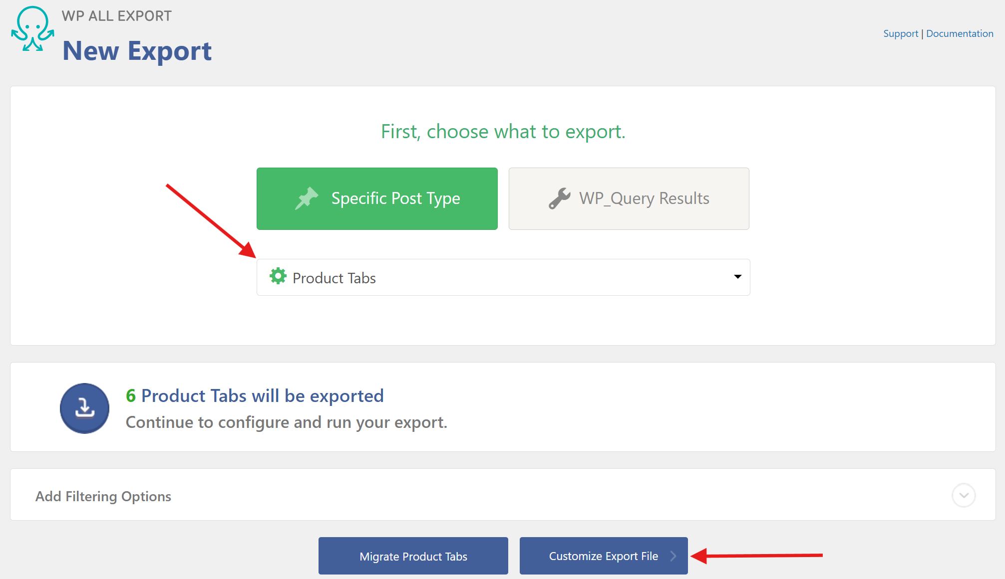 How to import and export product tabs