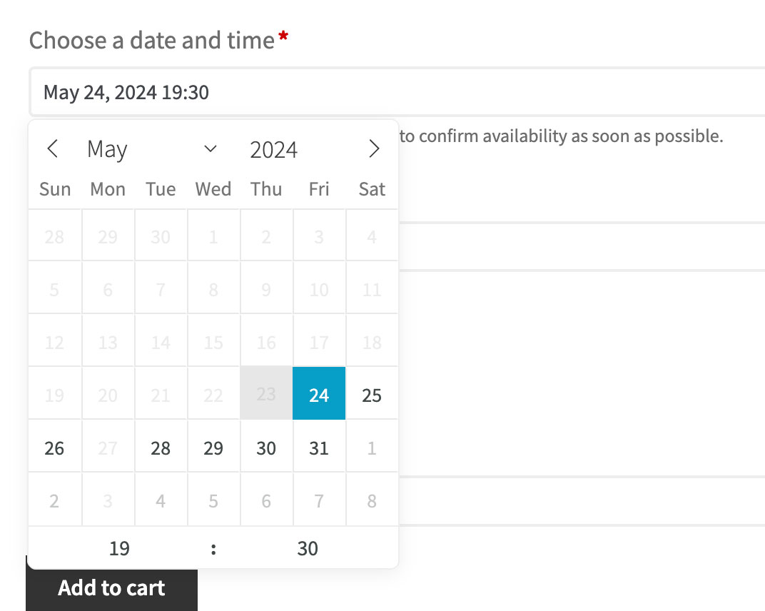 How to let customers make a reservation using WooCommerce Product Options