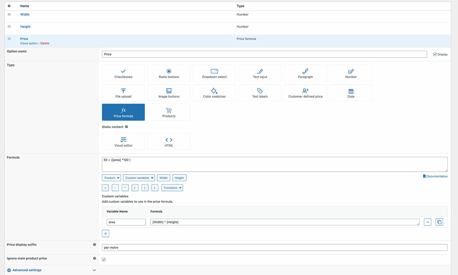 How to create a price formula for your WooCommerce products