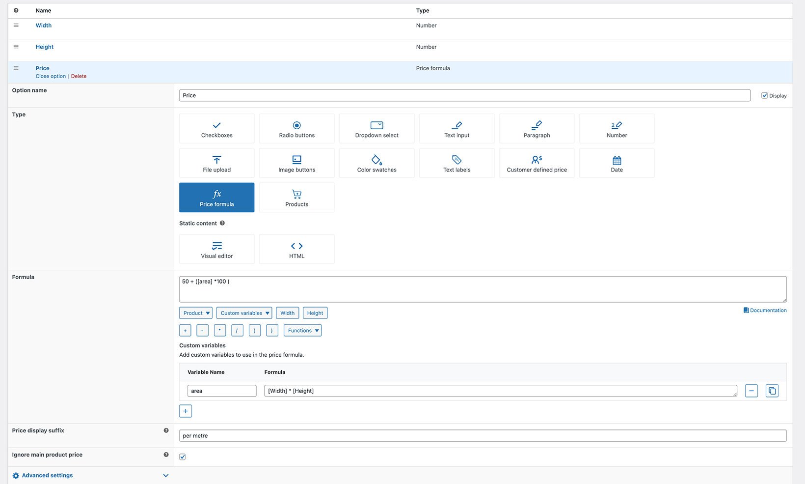 How to create a price formula for your WooCommerce products