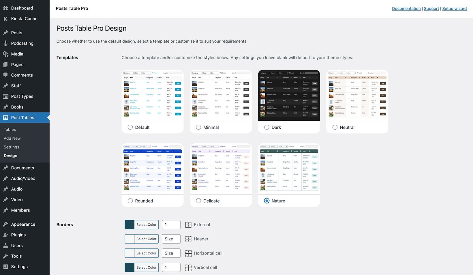 Posts Table Pro Plugin Templates & Design Customization Options
