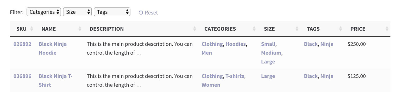 WC Product Catalog: Build tables with or without Buy buttons