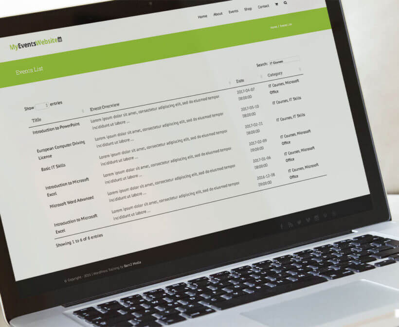 Create and manage events using The Events Calendar plugin
