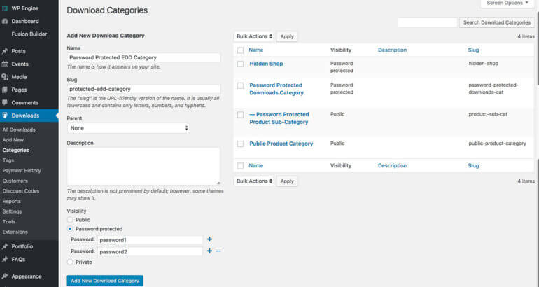 Guide to Password Protect Categories in Easy Digital Downloads