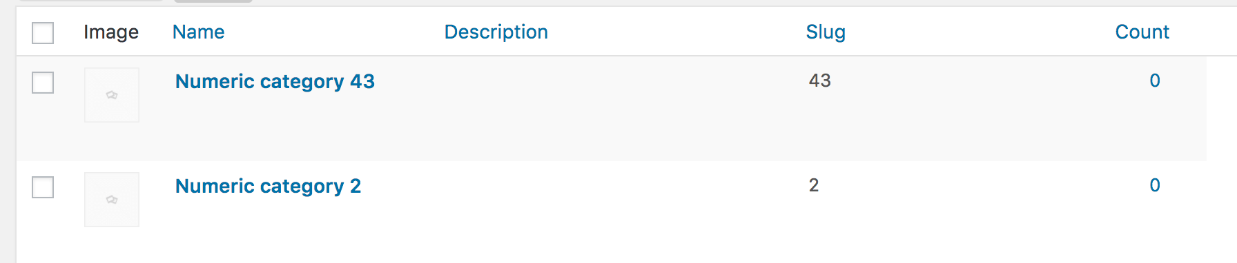 Using categories or taxonomies with numeric slugs