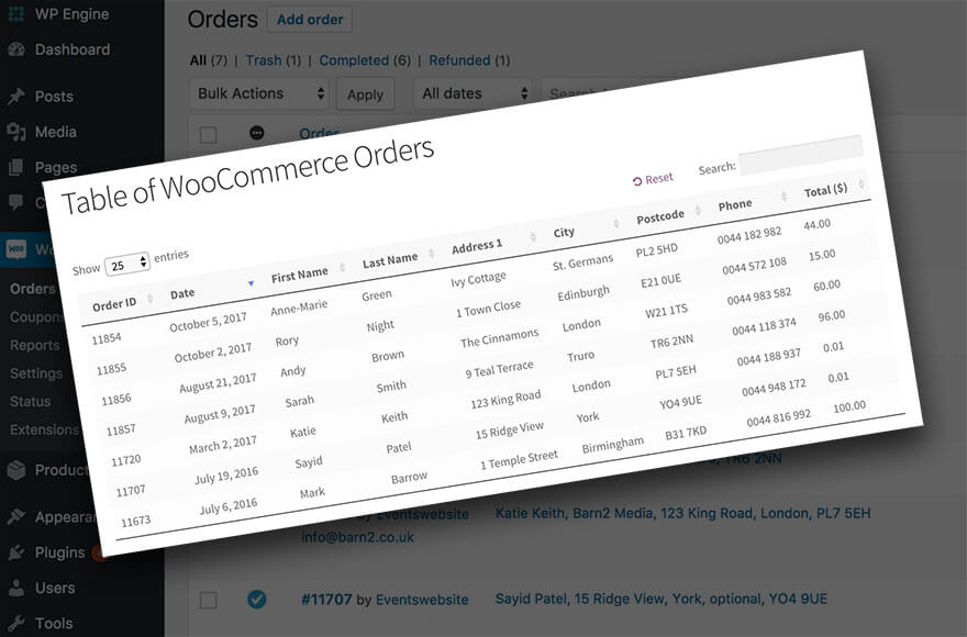List WooCommerce Orders In The Front End Of Your Website