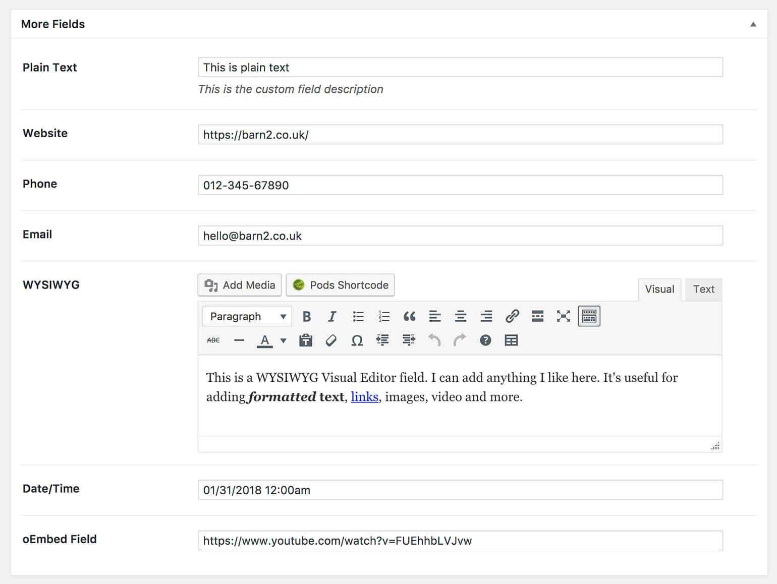 Creating Custom Post Types, Fields, & Taxonomies with Pods