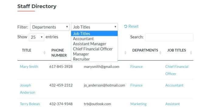 WordPress Staff Directory Plugin: Simple Staff List w/Filter