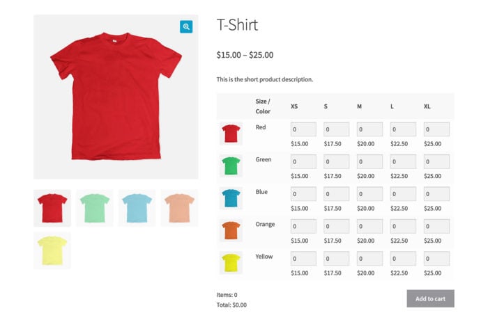 WooCommerce Variations Table: 2 Ways to List Product Variations