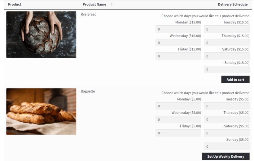 WooCommerce Daily Order Form with Multiple Quantity Inputs