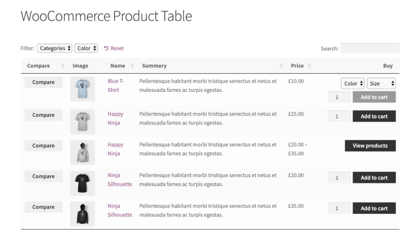 WooCommerce Product Comparison Table Plugin | Barn2 Plugins