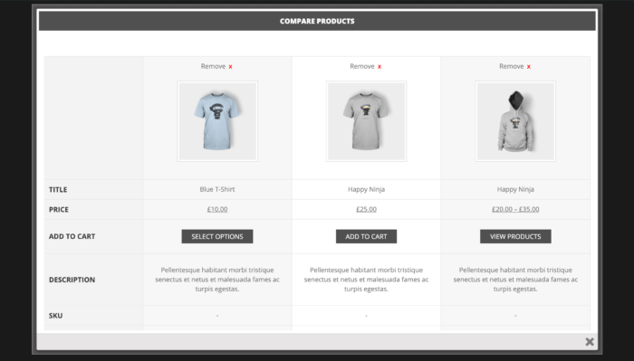WooCommerce Product Comparison Table Plugin | Barn2 Plugins