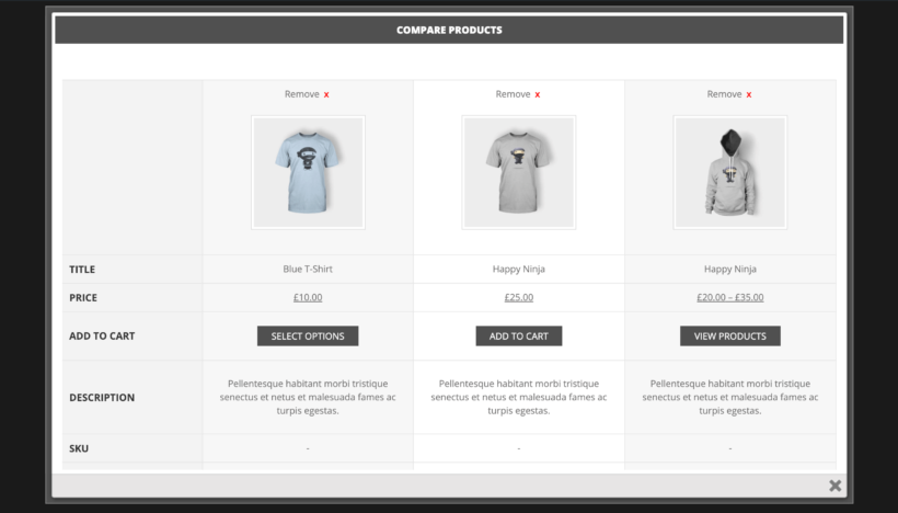 WooCommerce Product Comparison Table Plugin | Barn2 Plugins