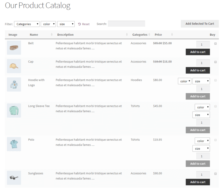 WordPress Product Catalog With Or Without A Shopping Cart