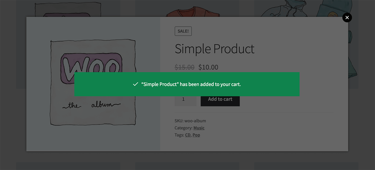 WooCommerce Add to Cart Success Message in Quick View