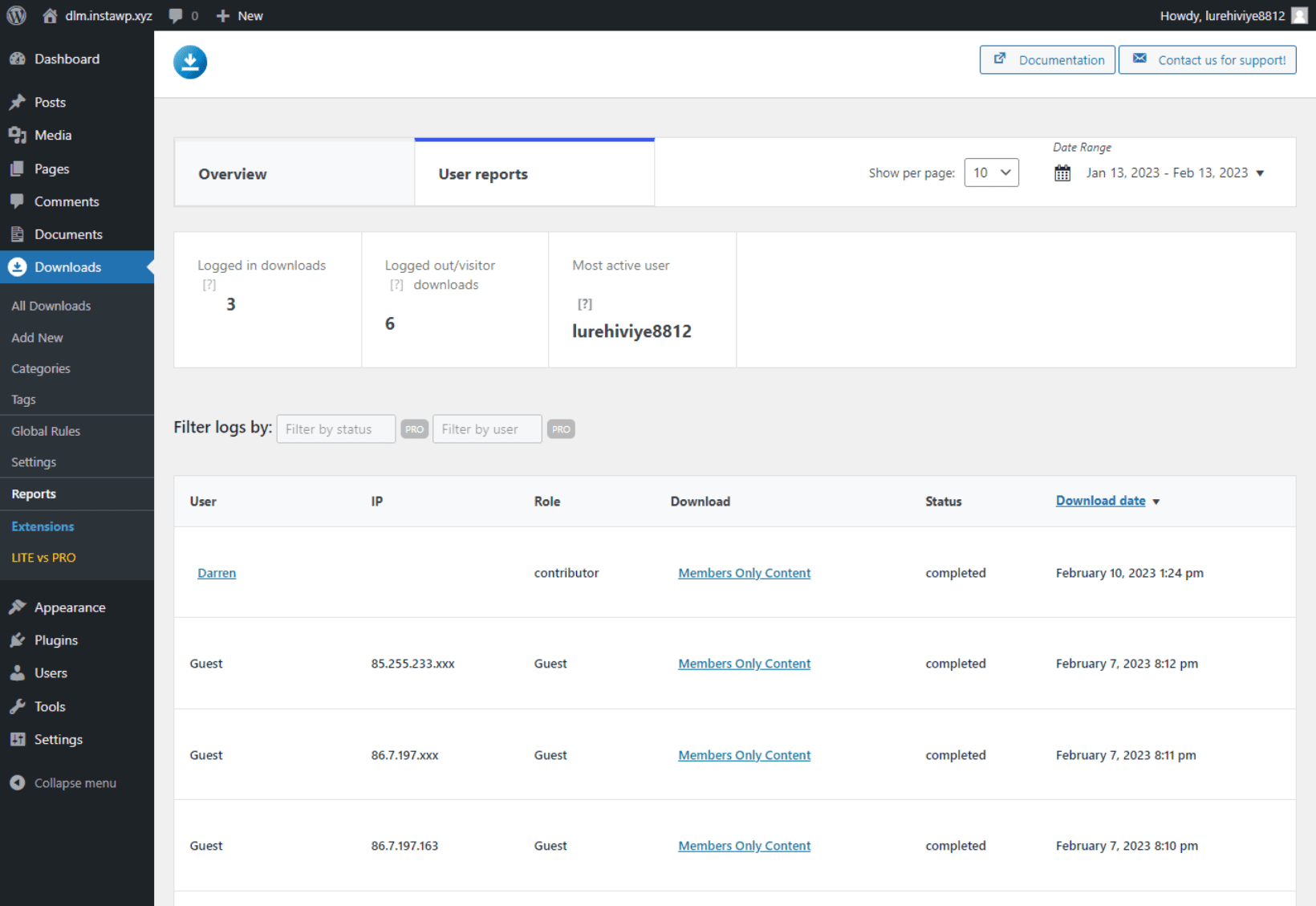 How to track the number of document downloads?