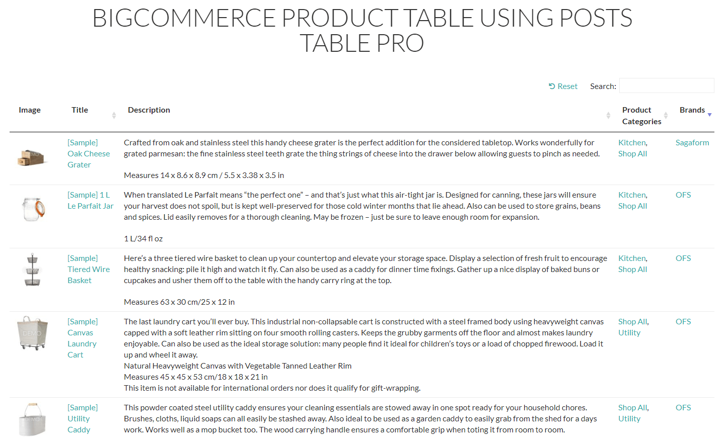How to Create a BigCommerce Product Table in WordPress