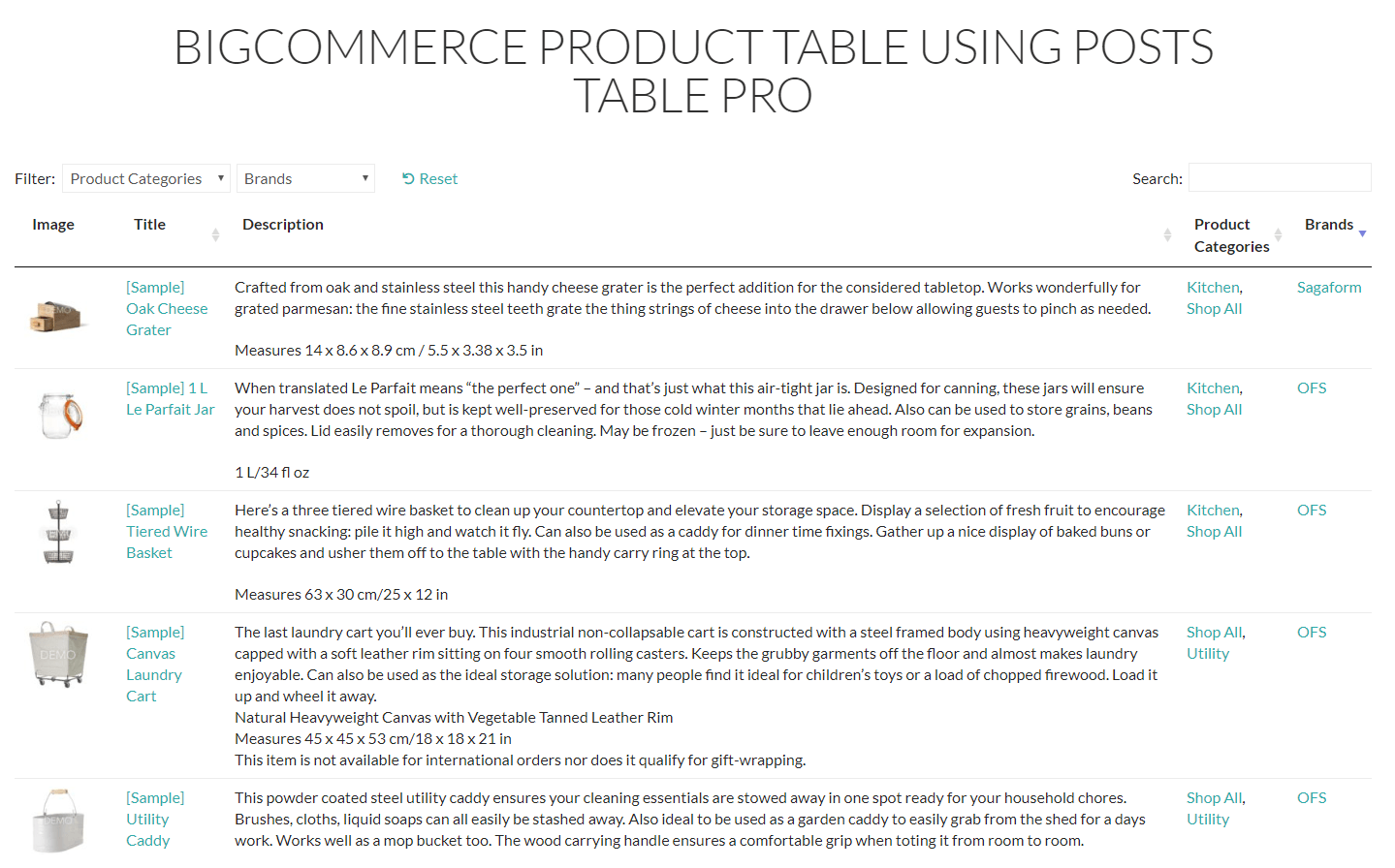 How to Create a BigCommerce Product Table in WordPress