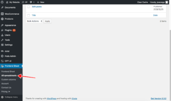 WordPress Table: Display Posts and Pages with Frontend Editor