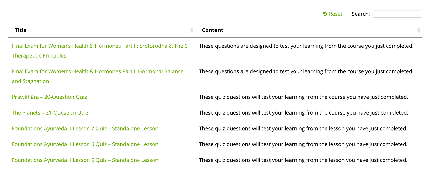 List LearnDash Courses & Lessons: Searchable WordPress Table