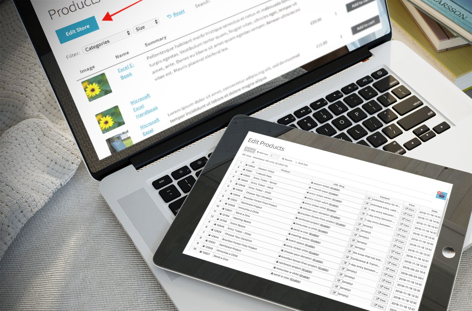 List WooCommerce Products in a Table with Front End Editor