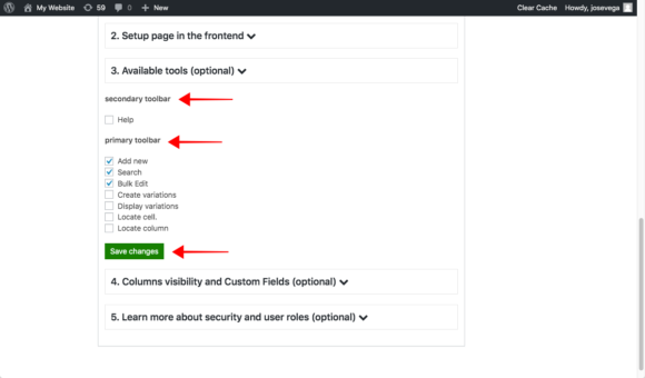 List WooCommerce Products in a Table with Front End Editor