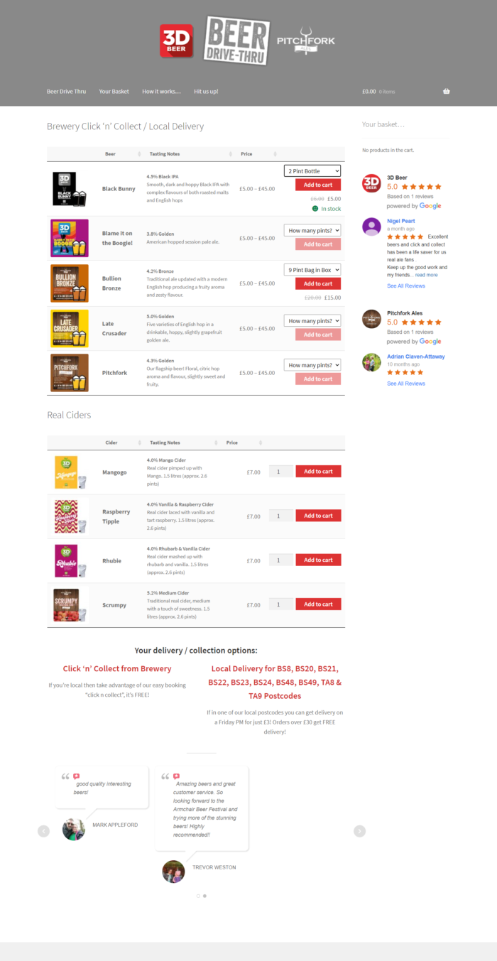 Create a Brewery Online Store with One-Page Order Forms