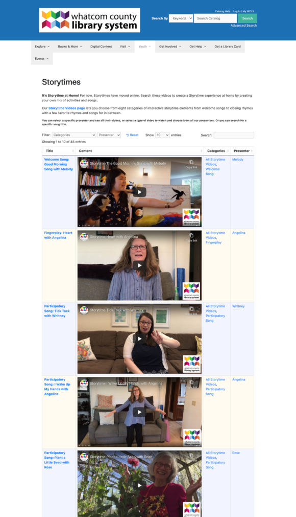 Create an online library using Whatcom Country Library System