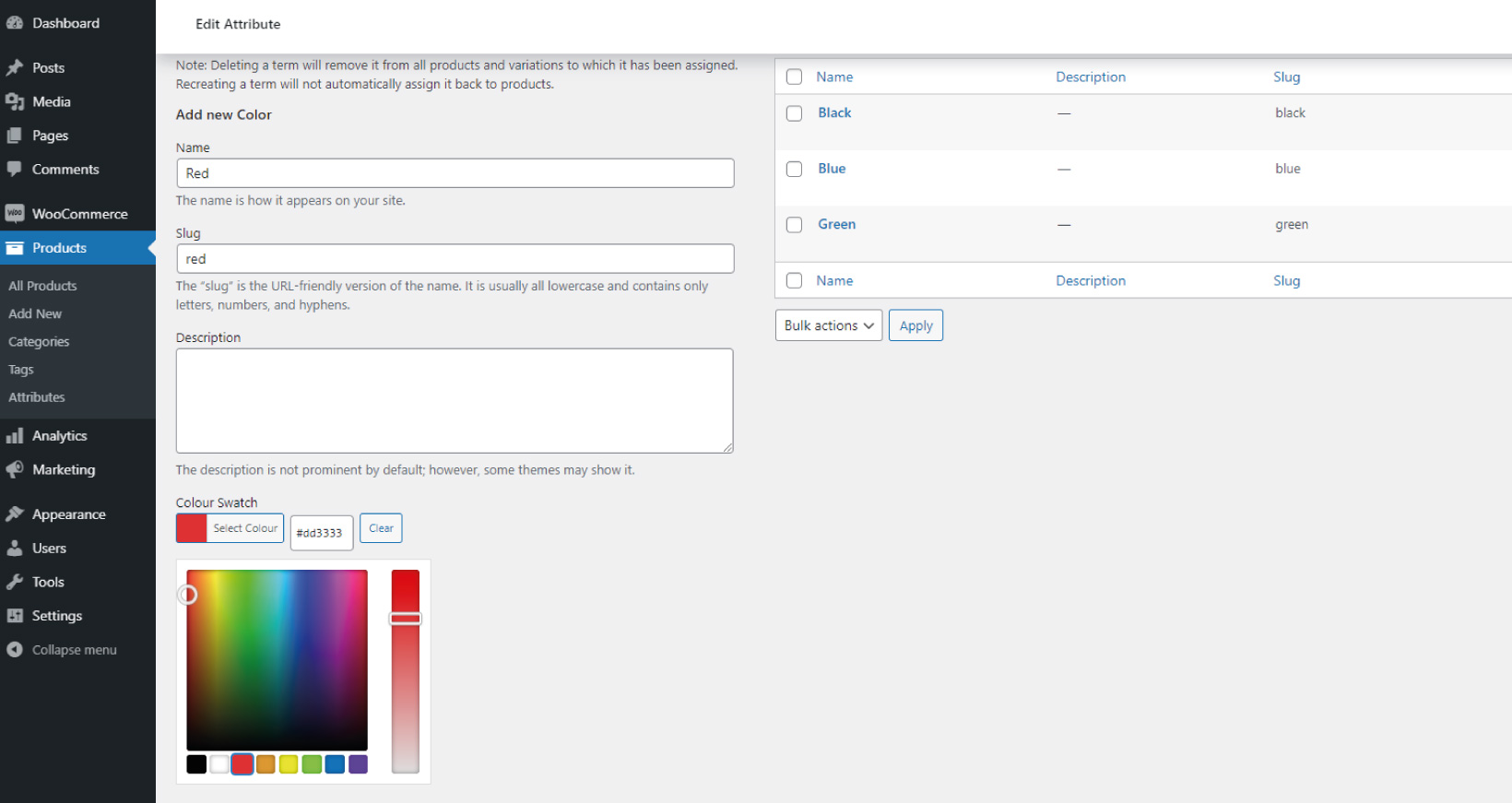How to add Color Swatches to a WooCommerce Product