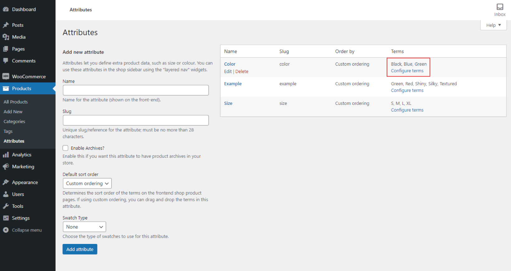 How to add Color Swatches to a WooCommerce Product
