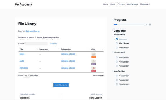 Add a Downloads Library into an LMS, Membership Site, and More