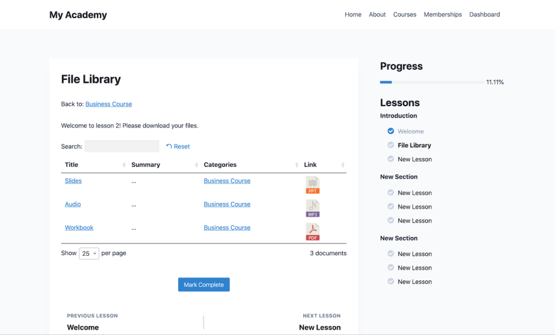 Add a Downloads Library into an LMS, Membership Site, and More