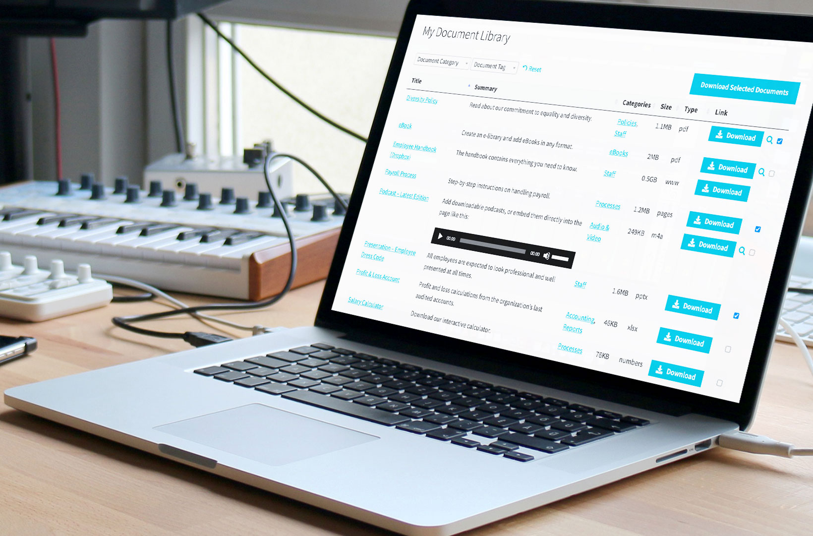 WordPress Document Library with Preview & Multi-Download