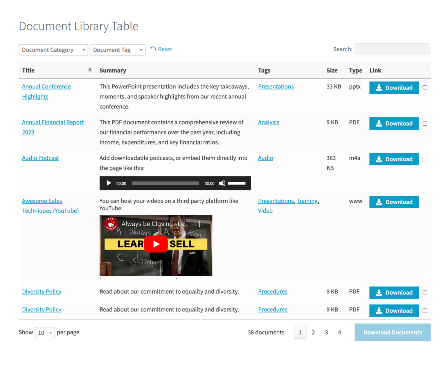 WordPress Document Library Plugin | Document Library Pro