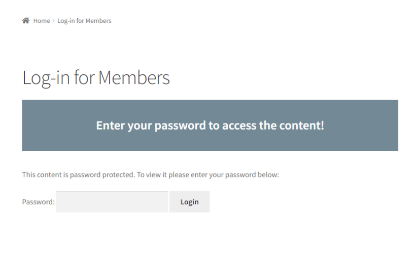 Create a Password Protected WordPress Page with a Plugin