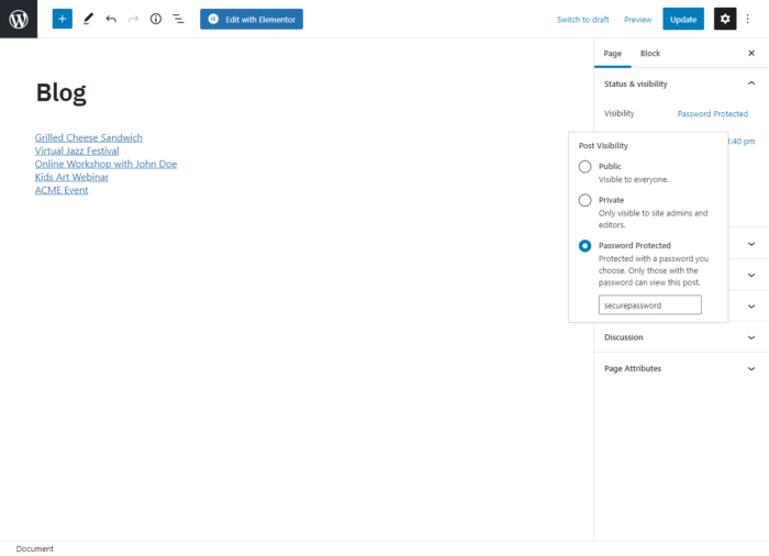 Create a Password Protected WordPress Page with a Plugin