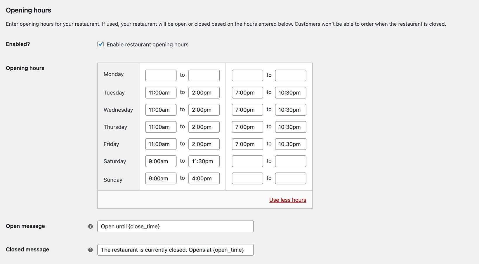 New in WooCommerce Restaurant Ordering: Opening Times & More