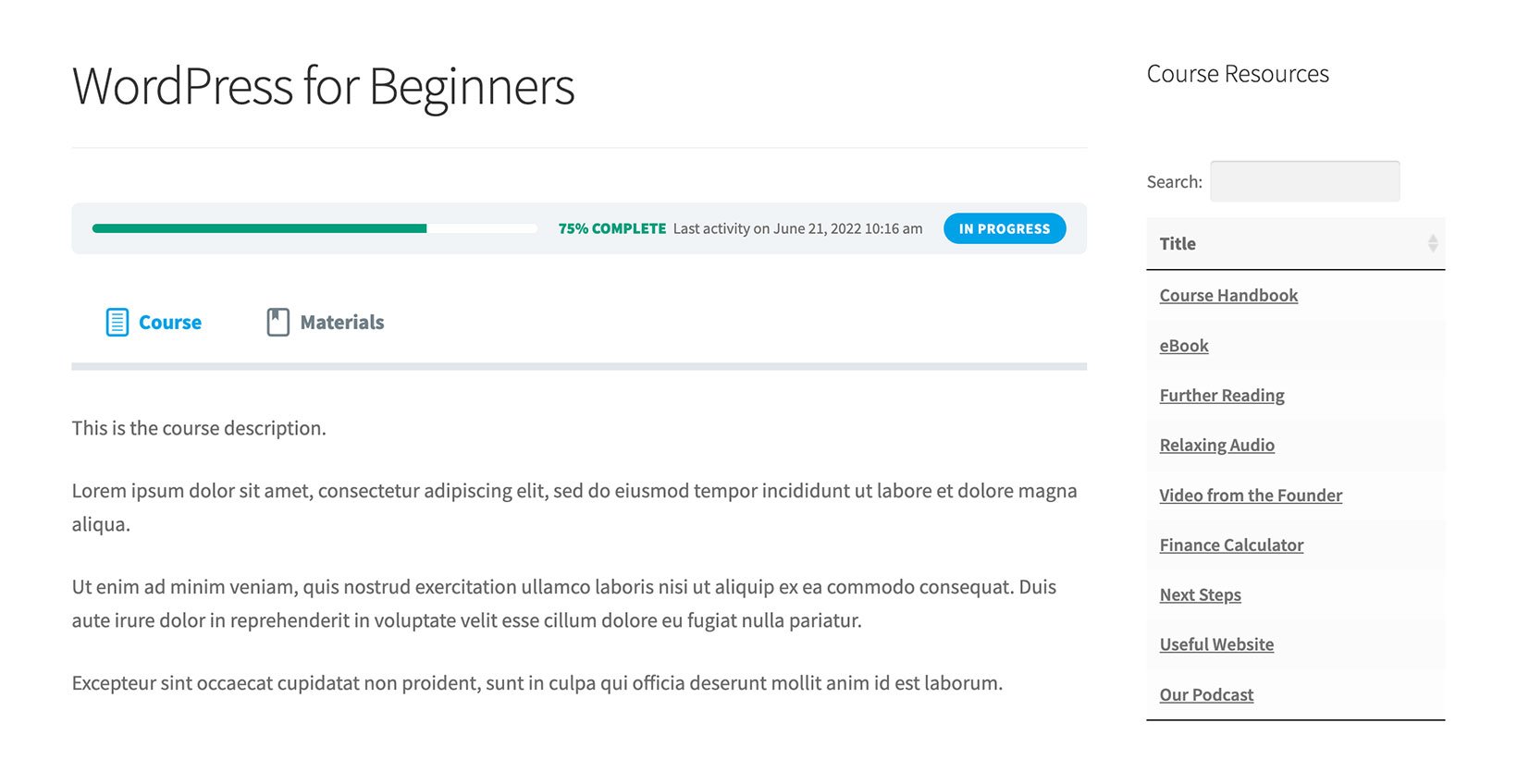 How to Add a Searchable Course Materials Library to LearnDash