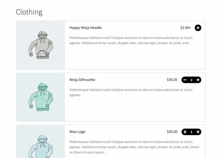 WooCommerce Quantity Plus Minus Buttons for Restaurant Orders