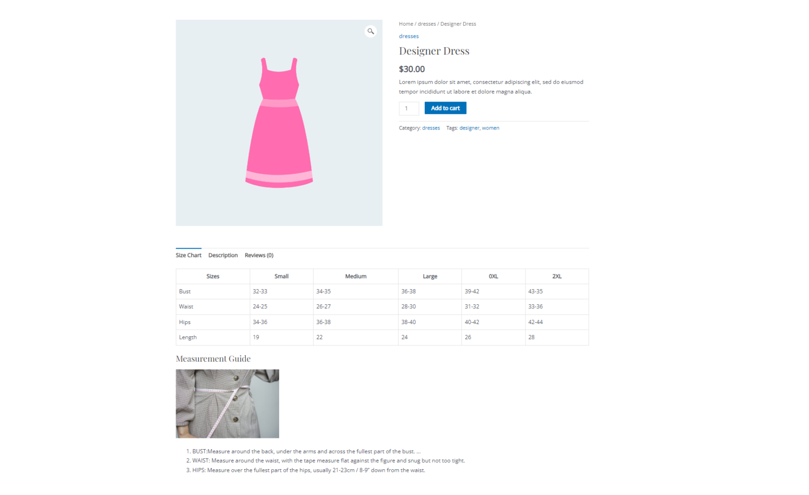 How to Implement a Product Size Chart in WooCommerce