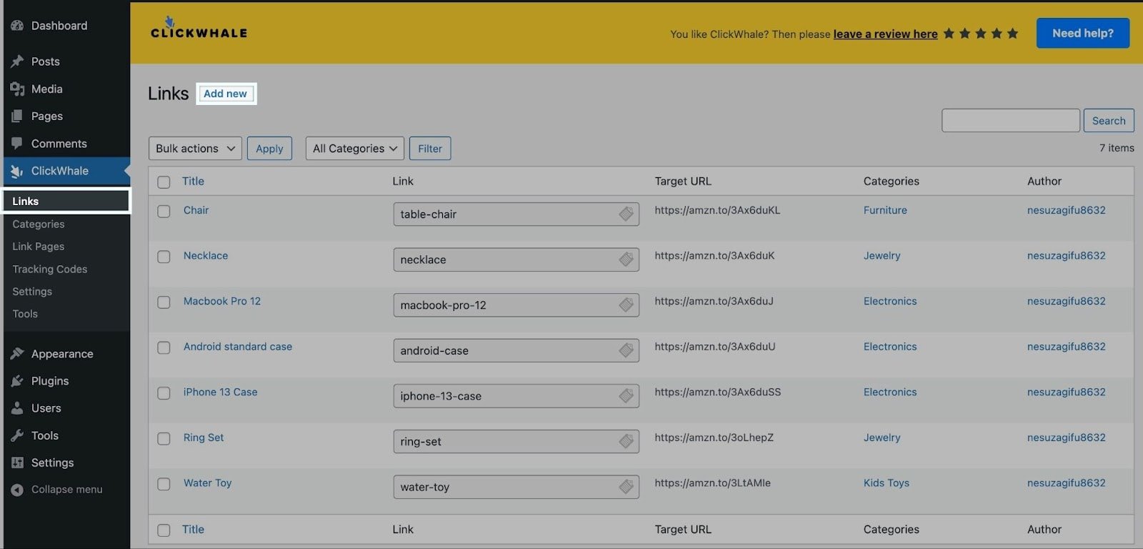 Link Management in WordPress - Beginner's Guide to ClickWhale