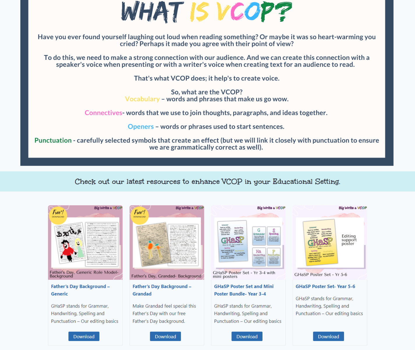 Case Study: A Downloadable Resource Gallery for VCOP