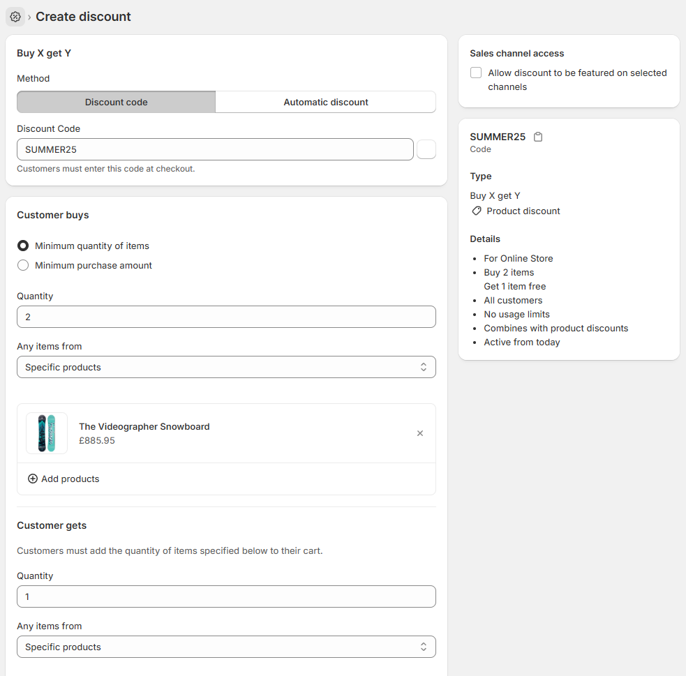 Create Different Types of Discount Codes on Shopify
