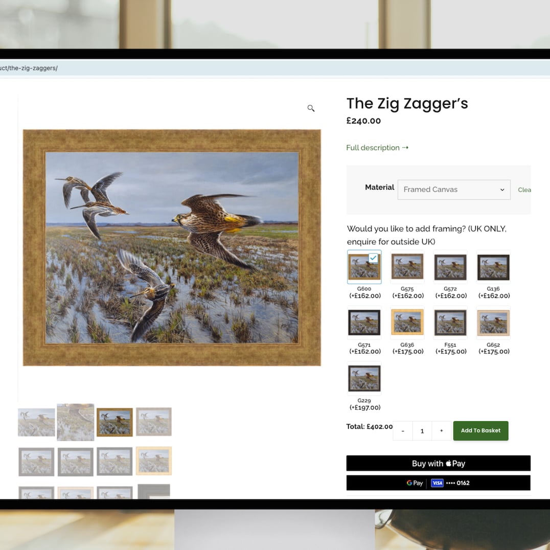 How Andrew Ellis Art Sells Custom Frames with Product Options