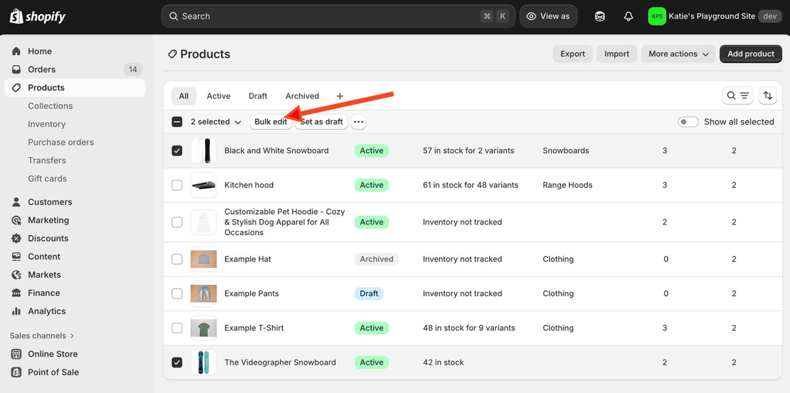 How to Bulk Edit Products in Shopify